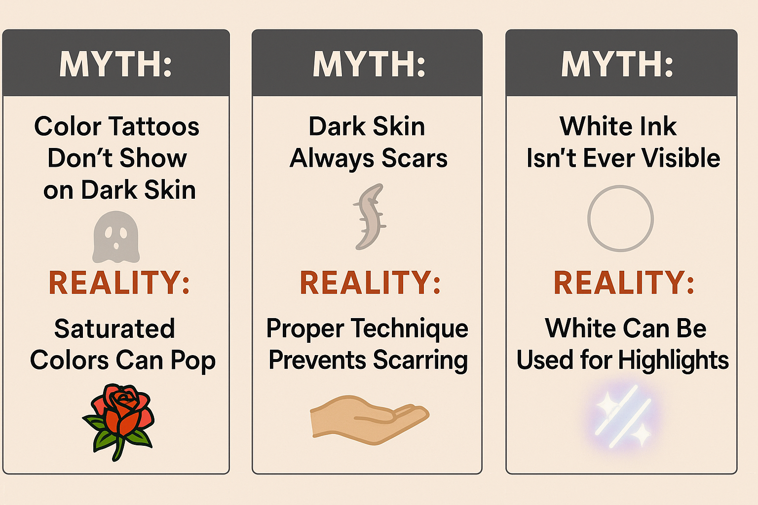 Tattoo Myths Dark Skin Black Skin Tattoo Facts Tommy S Supplies
